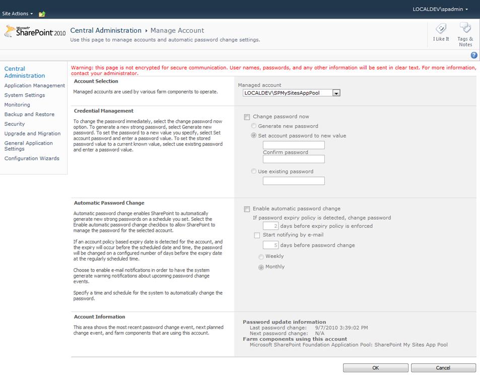 Service Accounts and Managed Service Accounts in SharePoint 2010