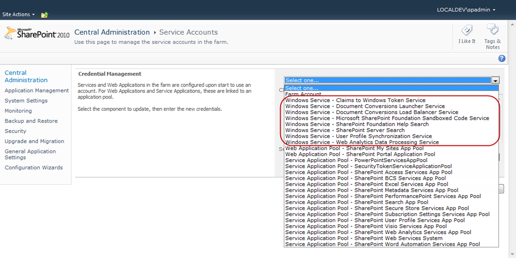 Service Accounts and Managed Service Accounts in SharePoint 2010